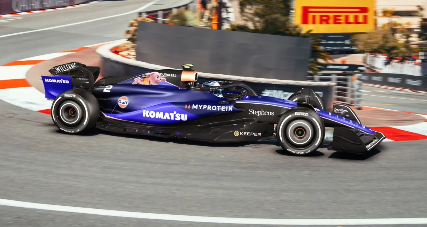 Williams' speciale livery voor Monaco: debuut van een roze konijn ...